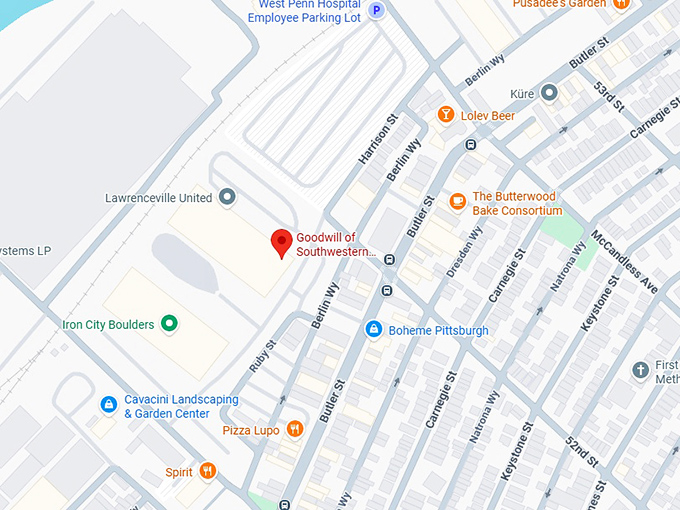 16. goodwill of southwestern pennsylvania (160 52nd st) map