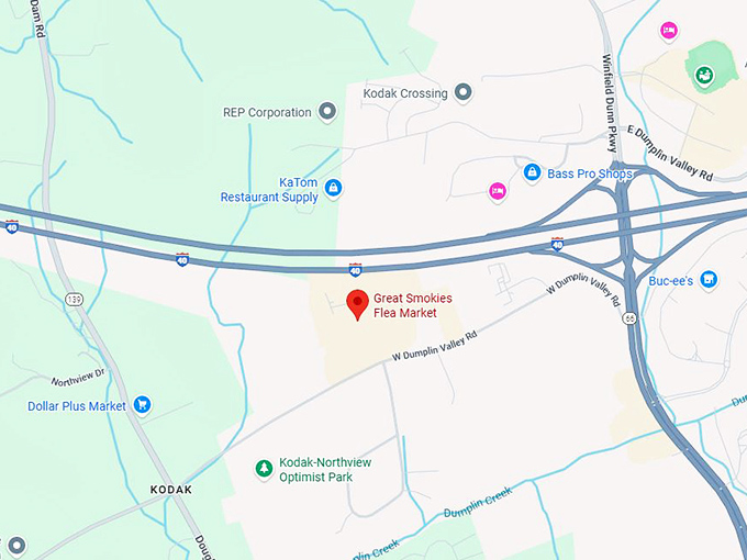 16. great smokies flea market map