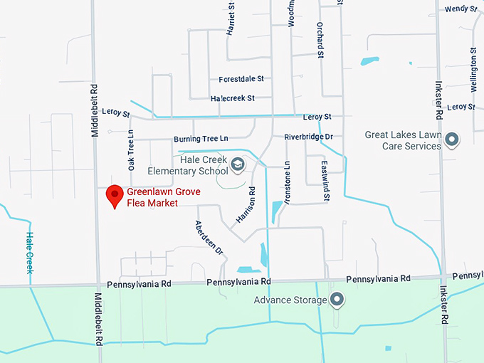 16. greenlawn grove flea market map