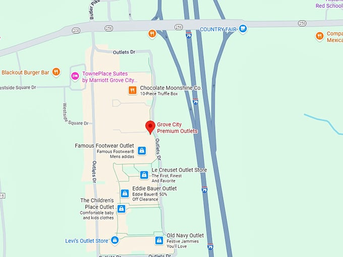 16. grove city premium outlets map