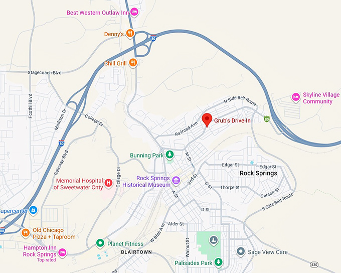 16. grub's drive in map