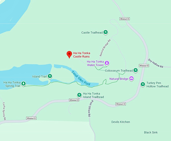 16. ha ha tonka castle ruins map