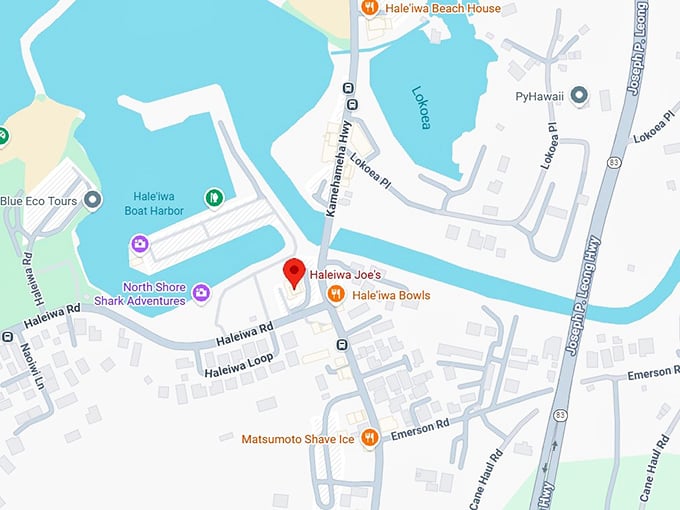 16. haleiwa joe's map