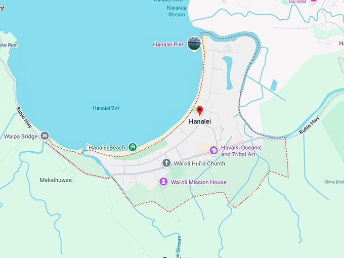 16. hanalei, hi map