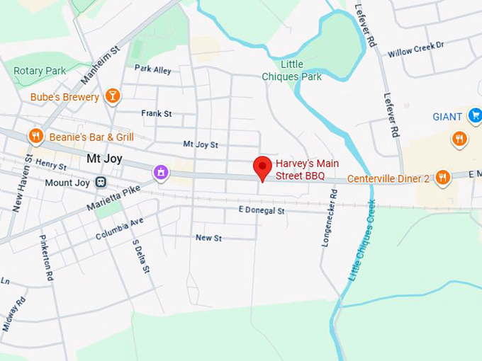 16. harvey's main street bbq map