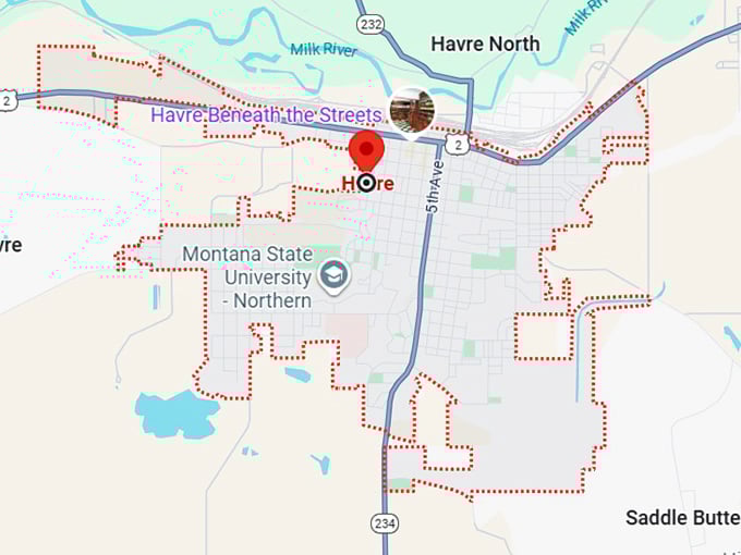 16. havre, mt map