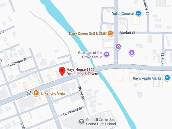 16. hays house 1857 restaurant & tavern map