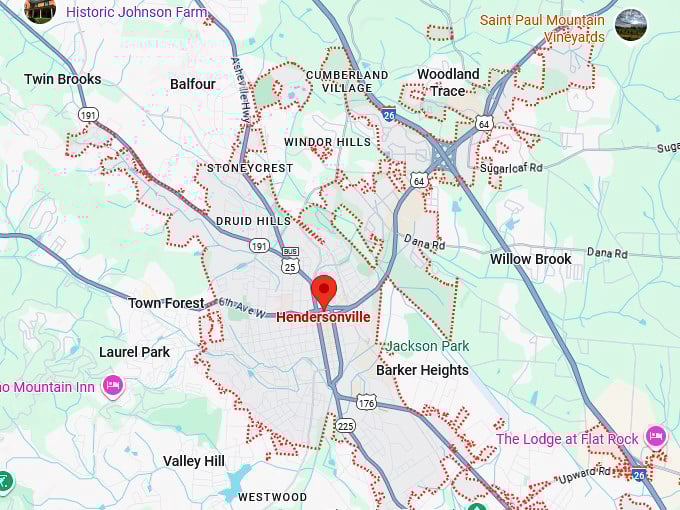 16. hendersonville map