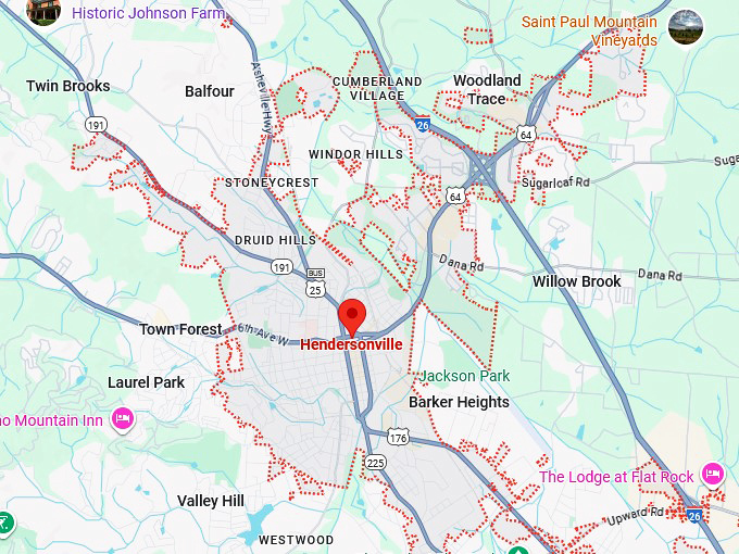 16. hendersonville map