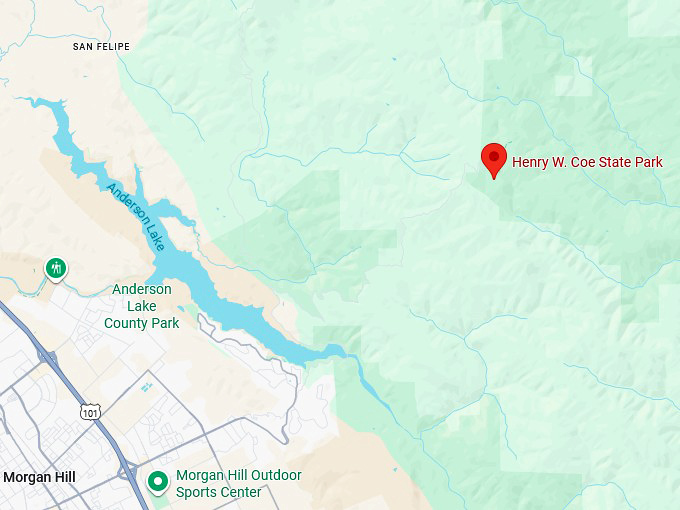 16. henry w. coe state park map