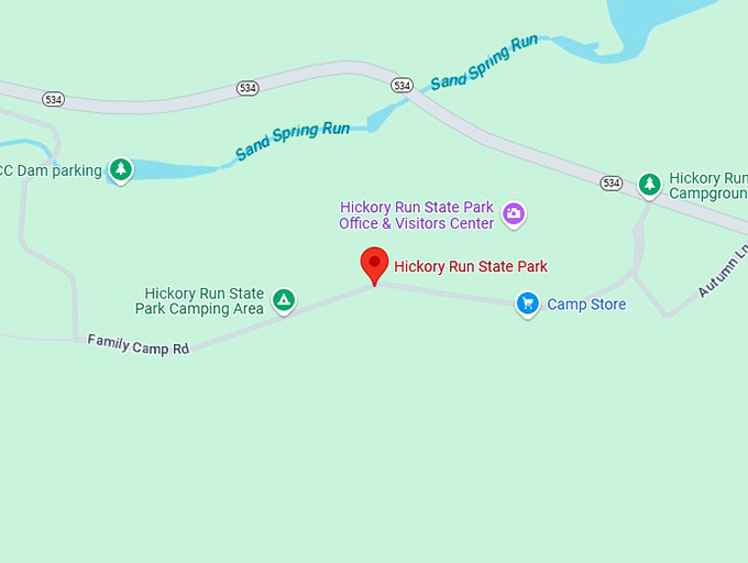 16. hickory run state park map
