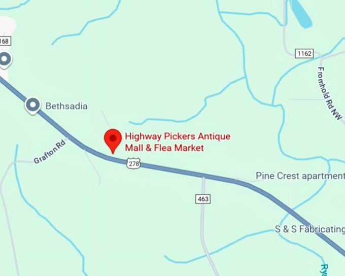 16. highway pickers antique mall & flea market map