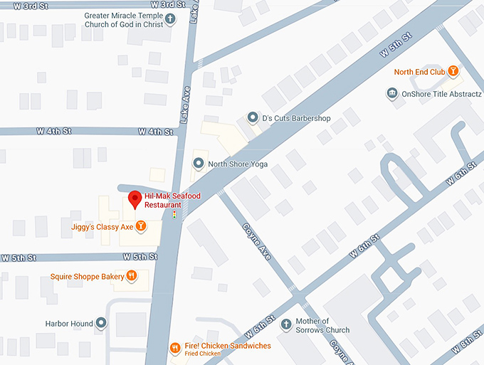 16. hil mak seafood restaurant (449 lake ave) map