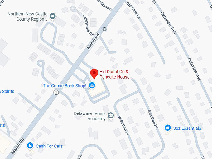 16. hill donut co & pancake house map