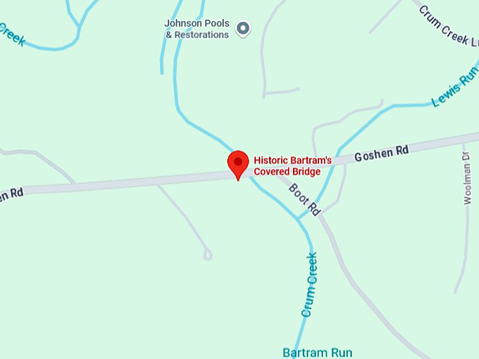 16. historic bartram's covered bridge map