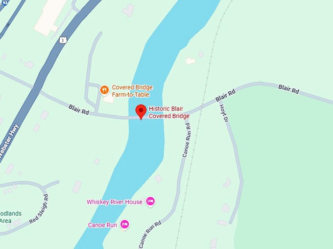 16. historic blair covered bridge map