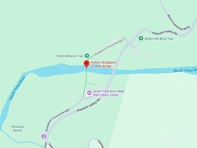 historic bridgeport covered bridge map