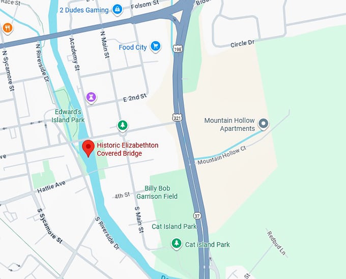 16. historic elizabethton covered bridge map