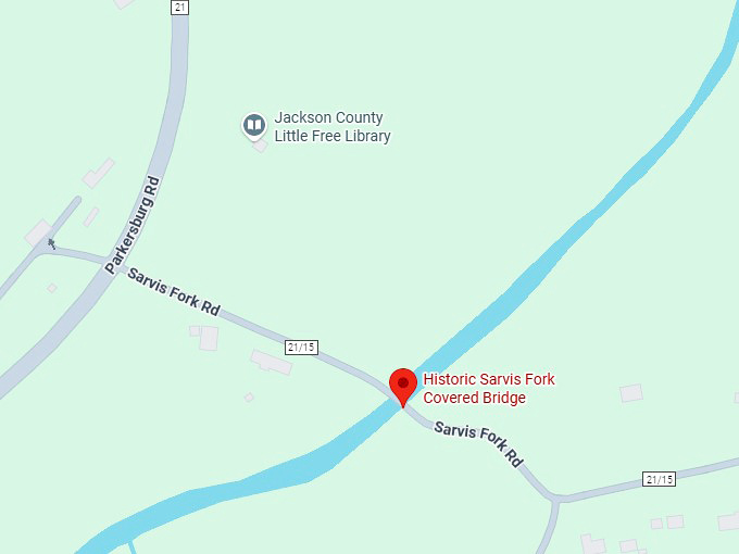 16. historic sarvis fork covered bridge map