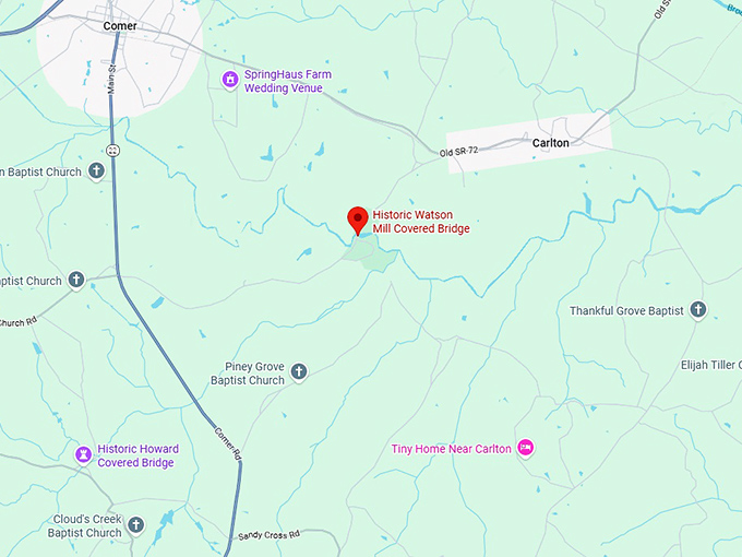 16. historic watson mill covered bridge map