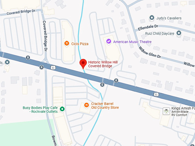 16. historic willow hill covered bridge map