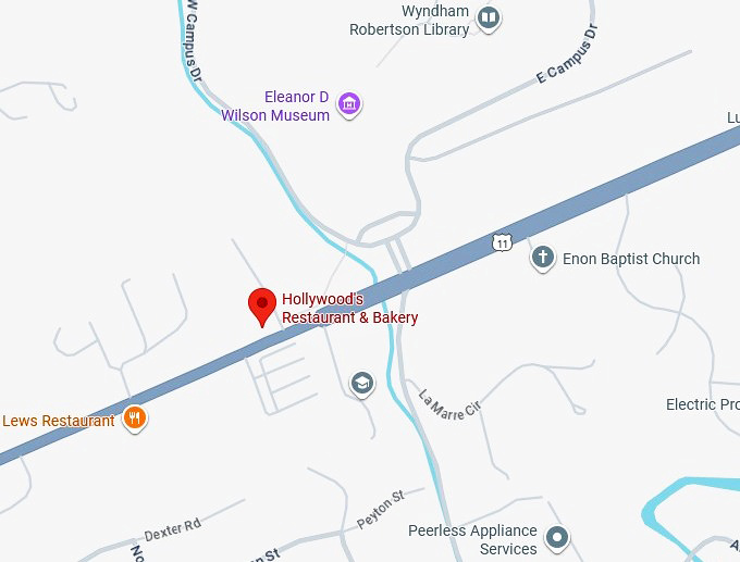 16. hollywood's restaurant & bakery map