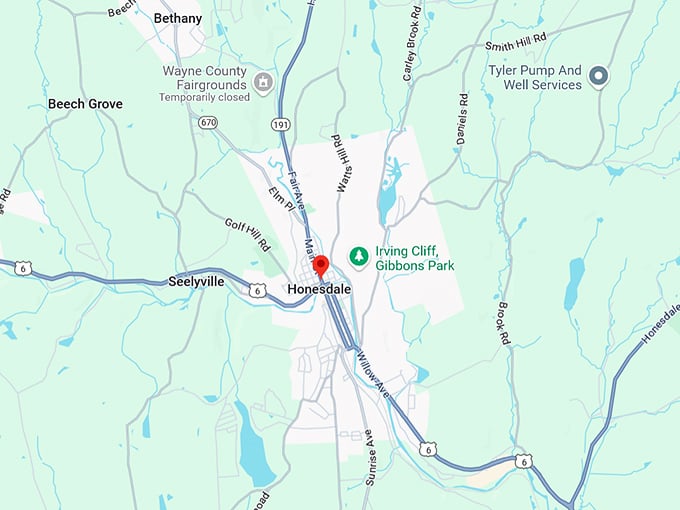 16. honesdale map