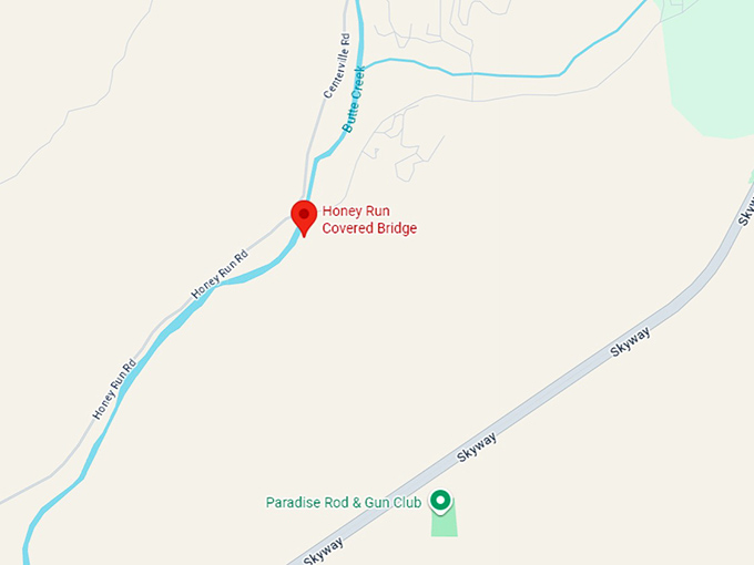 16. honey run covered bridge map