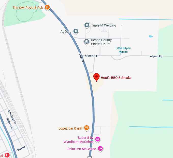16. hoot's bbq & steaks map