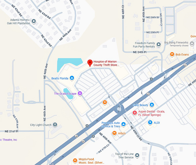 16. hospice of marion county thrift store six gun plaza (4901 e silver springs blvd #603) map