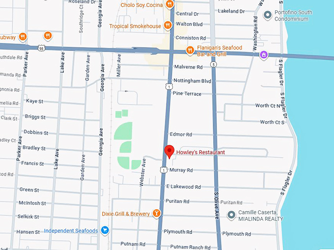 16. howley&rsquo;s restaurant map