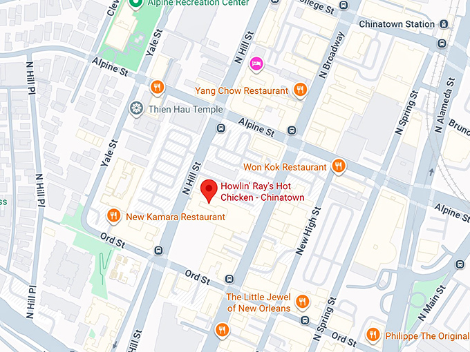 16. howlin' ray's hot chicken chinatown map