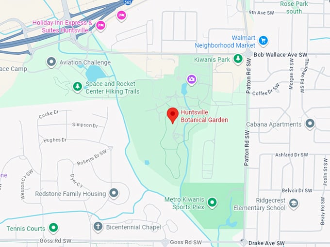 huntsville botanical garden map