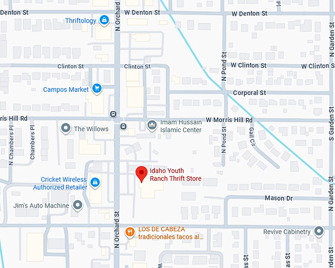 idaho youth ranch thrift store (250 n orchard st) map
