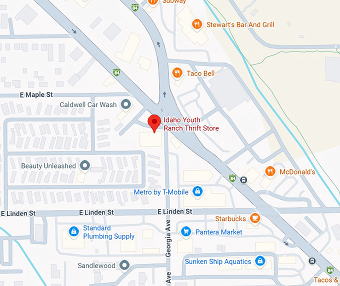 16. idaho youth ranch thrift store map