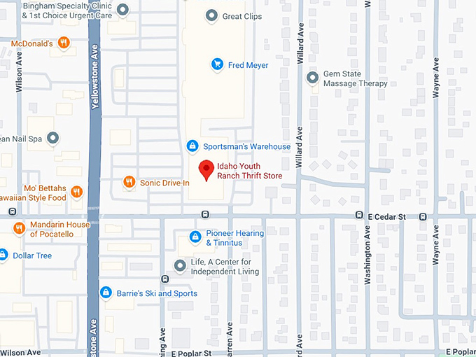 16. idaho youth ranch thrift store map