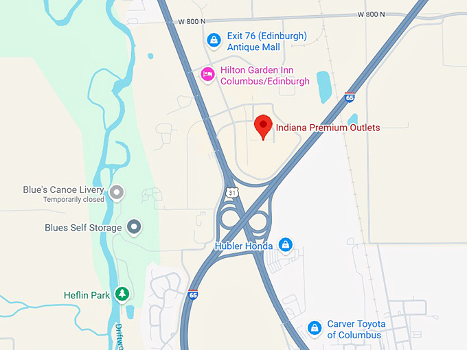 16. indiana premium outlets map