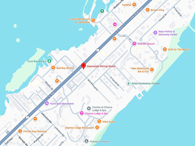16. islamorada shrimp shack map