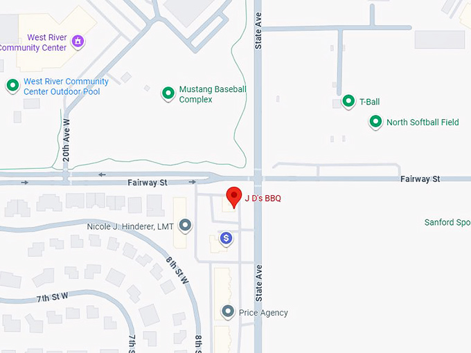 16. j d's bbq map