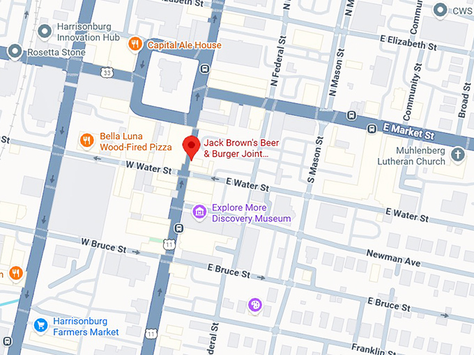 16. jack brown's beer & burger joint harrisonburg map