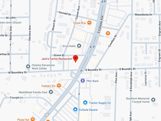 16. jack's family restaurant map