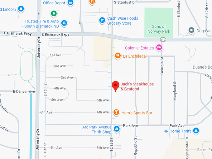 16. jack's steakhouse & seafood map