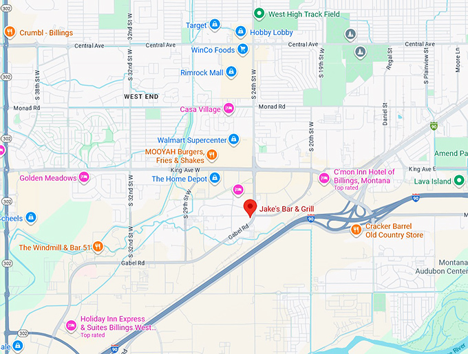 16. jake's bar & grill map