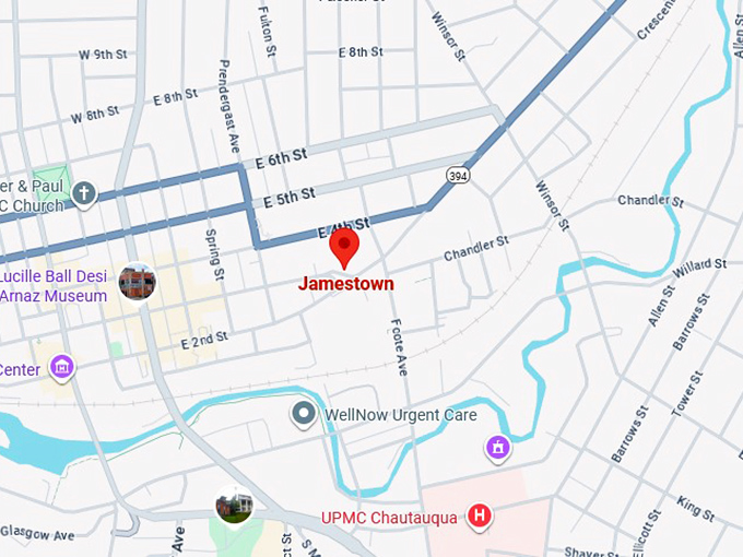 16. jamestown, ny map