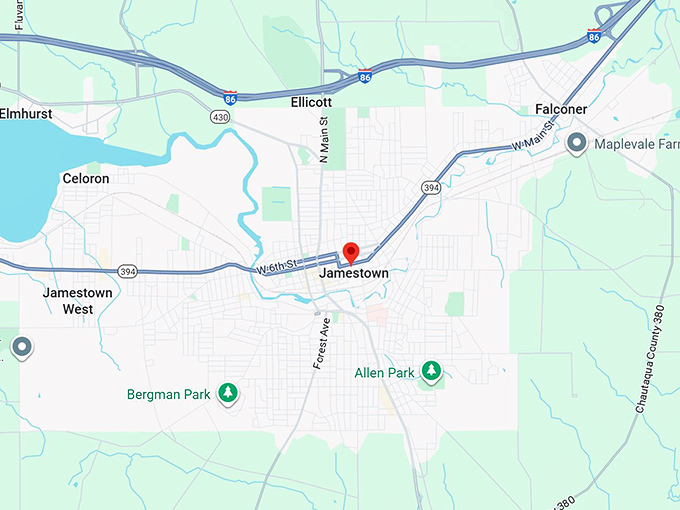 16. jamestown ny map