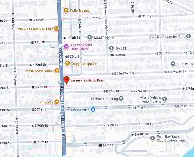 16. jimmy's eastside diner map