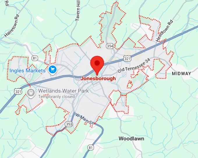 16. jonesborough map