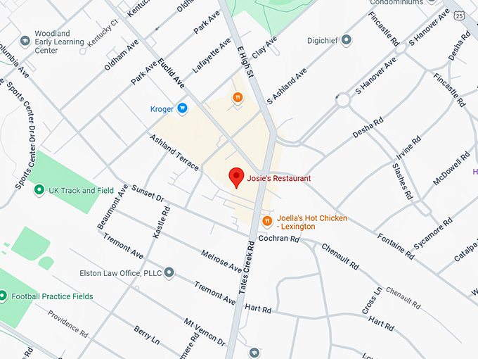 16. josie's restaurant map