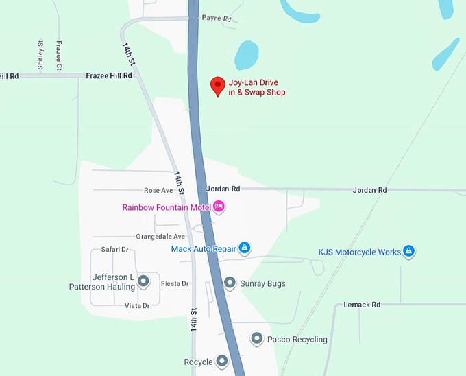 16. joy lan drive in & swap shop map