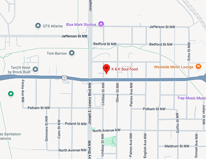 16. k & k soul food map